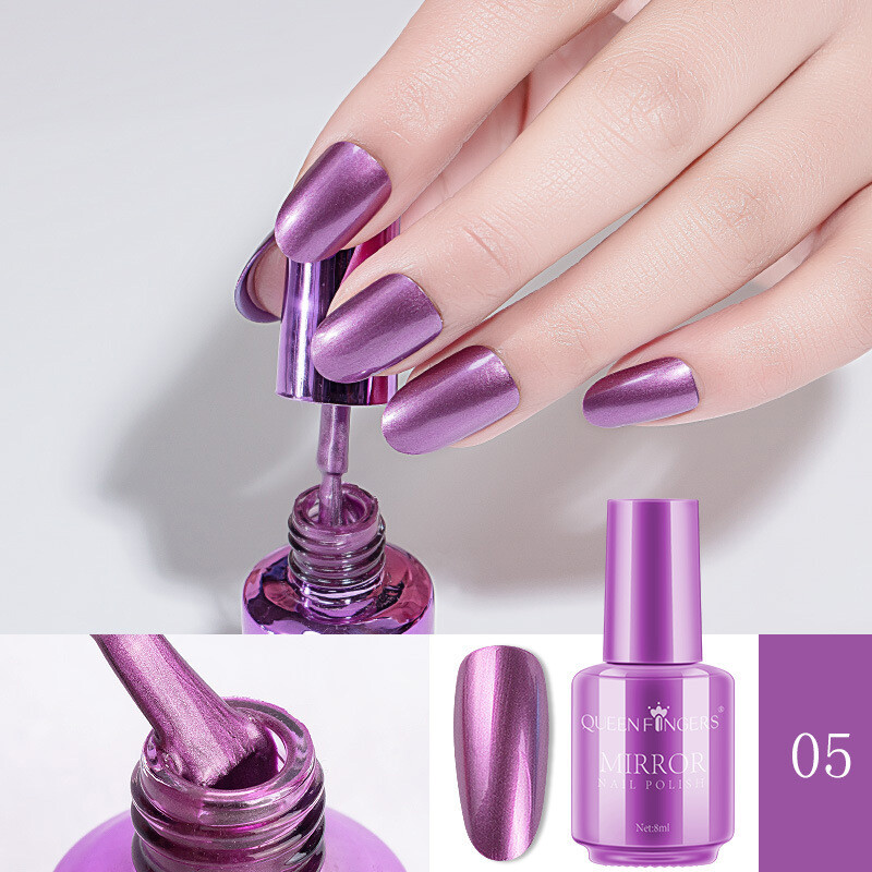 8ml Metallic Nail Polish Mirror Effect Chrome Nail Art Polish Varnish ...