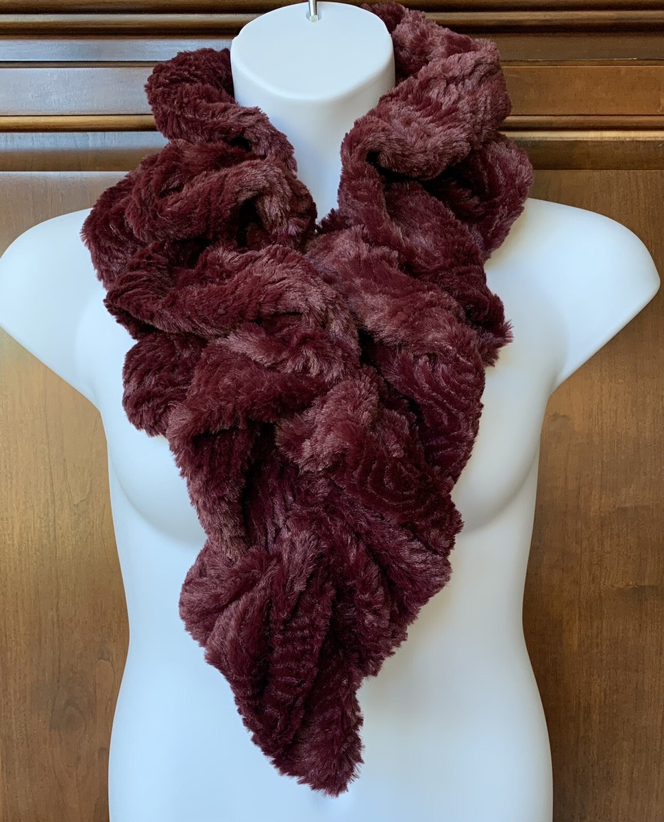 Easy Ruffled Scarf Pattern Elasticized Faux Fur Ruffled Scarf With