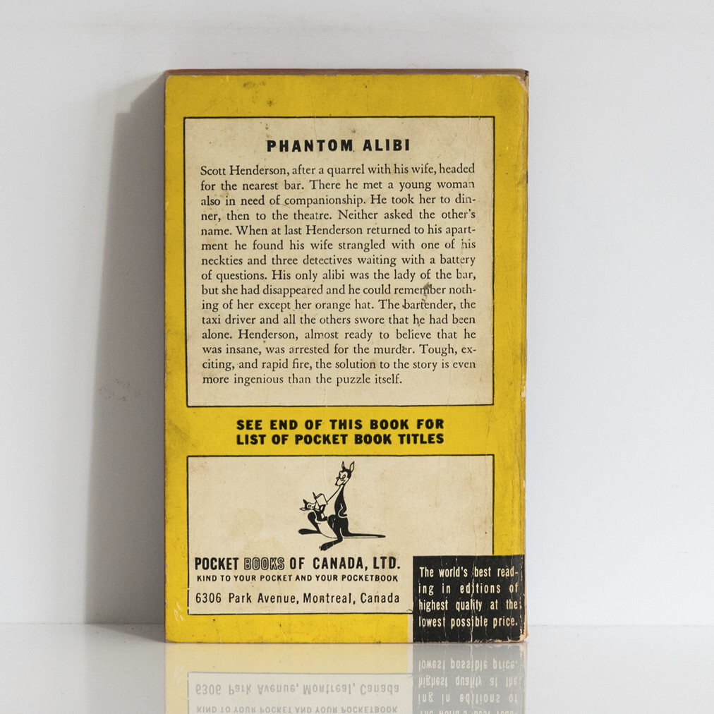 WILLIAM IRISH (Cornell Woolrich) Phantom Lady - 1947 Pocket Book #253 ...