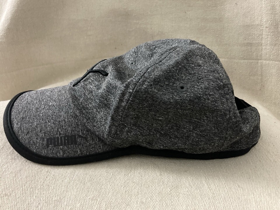 PUMA Hat Baseball Cap Gray Black Adjustable One Size Sporty Embroidered ...