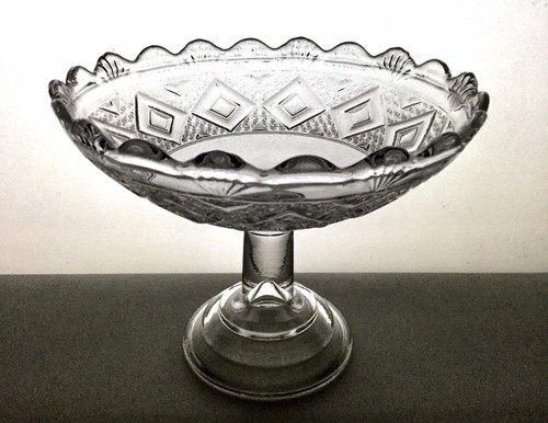 EAPG Antique Bryce Higbee "GRAND" Clear Glass Open Compote | eBay