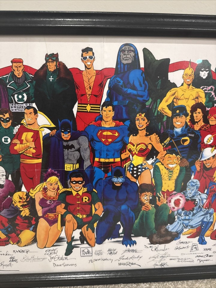 Rare Vintage Large DC Comics Collage Comic Book Art Poster Professionally Framed | eBay