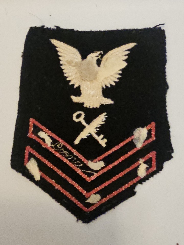 WWII USN Navy Ships Serviceman 2nd Class Black Chevron Rate Patch L@@K ...