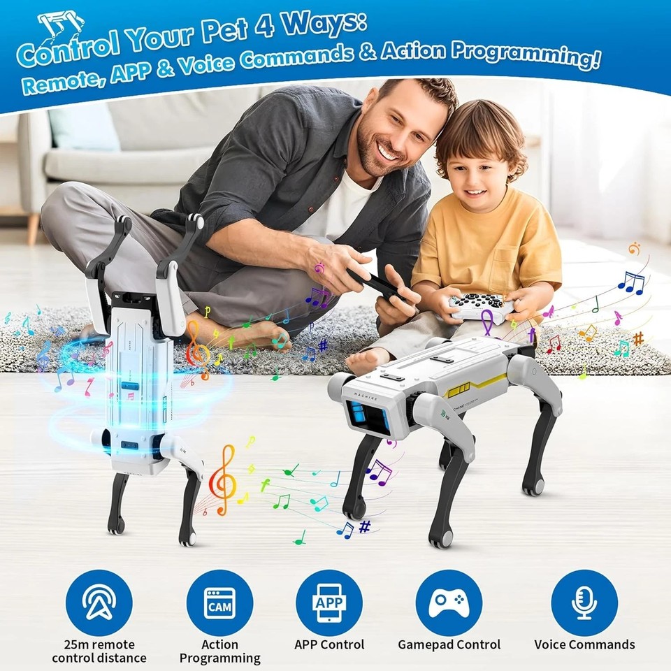 Smart Robot Dog - Interactive STEM Pet with Voice Control, 30+ Actions ...