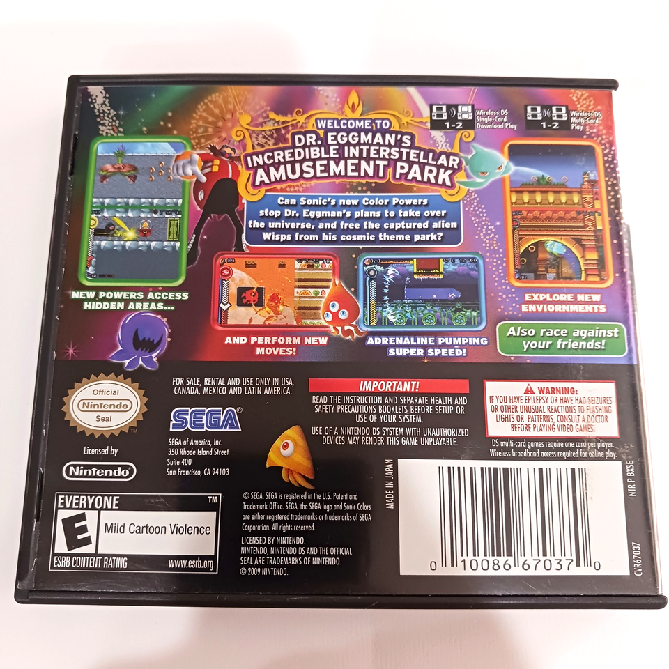 Sonic Rush, Sonic Rush Adventure, AND Sonic Colors - Nintendo DS - CIB ...