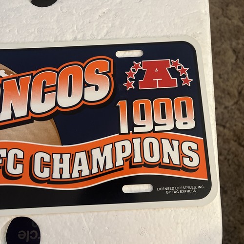 Denver Broncos Wincraft Plastic Vehicle Plate License 1998 AFC ...