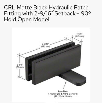 CRL Patch Hydraulic Closer w/ Hold open | eBay
