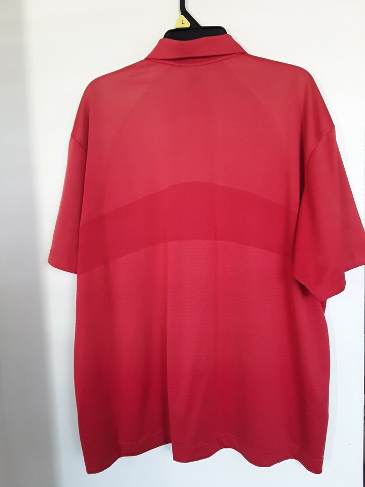 Red NIKE Golf Fit-Dry Button Neck Collared Polo Shirt Men's XL | eBay