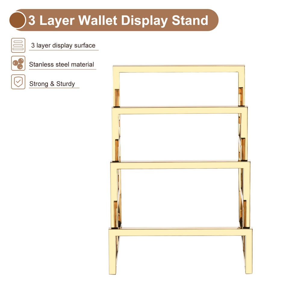 Clutch Purse Display Stand 3 Layer Wallet Display Rack Metal Clutch ...