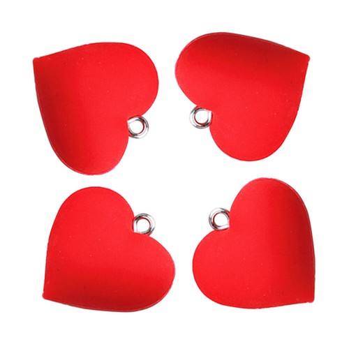10PCS Creative Red Rubber Heart Eardrop Pendants Dangle Earrings for ...