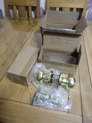 Probrico Polished Brass Entry Door Knobs(Keyed Alike), Entrance Door Knobs with | eBay UK