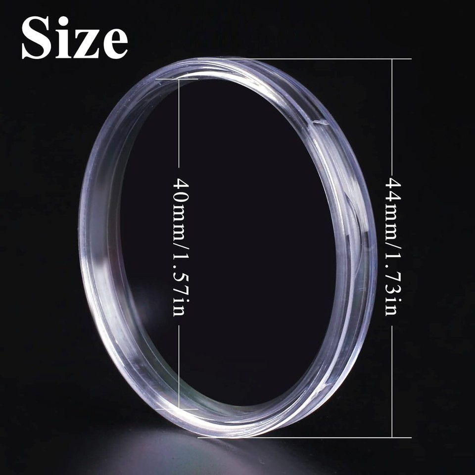 60P Clear Plastic Coin Capsules, Silver Dollar Coin Holder, 40Mm Silver ...