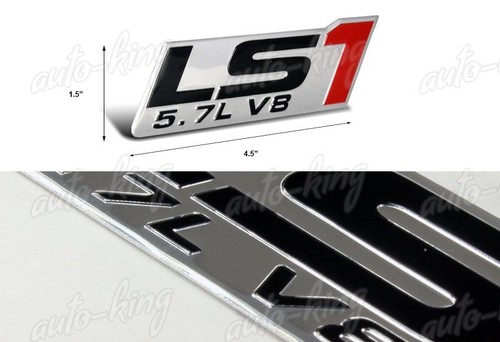 2PCS Hood/Engine/Fender LS1 5.7L V8 Black Aluminum Emblem Badge Sticker ...