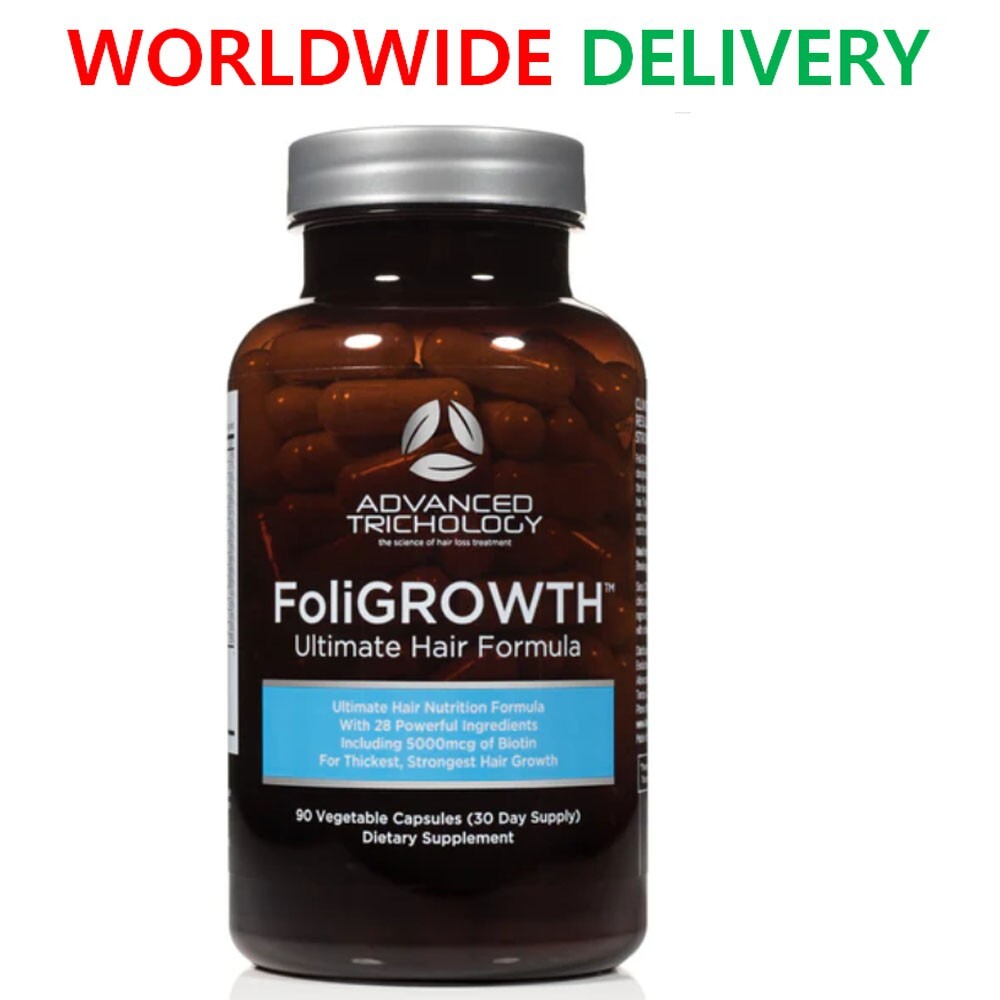 Foligrowth Hair Growth Supplement for Thicker Fuller Hair 90 Vegetable ...
