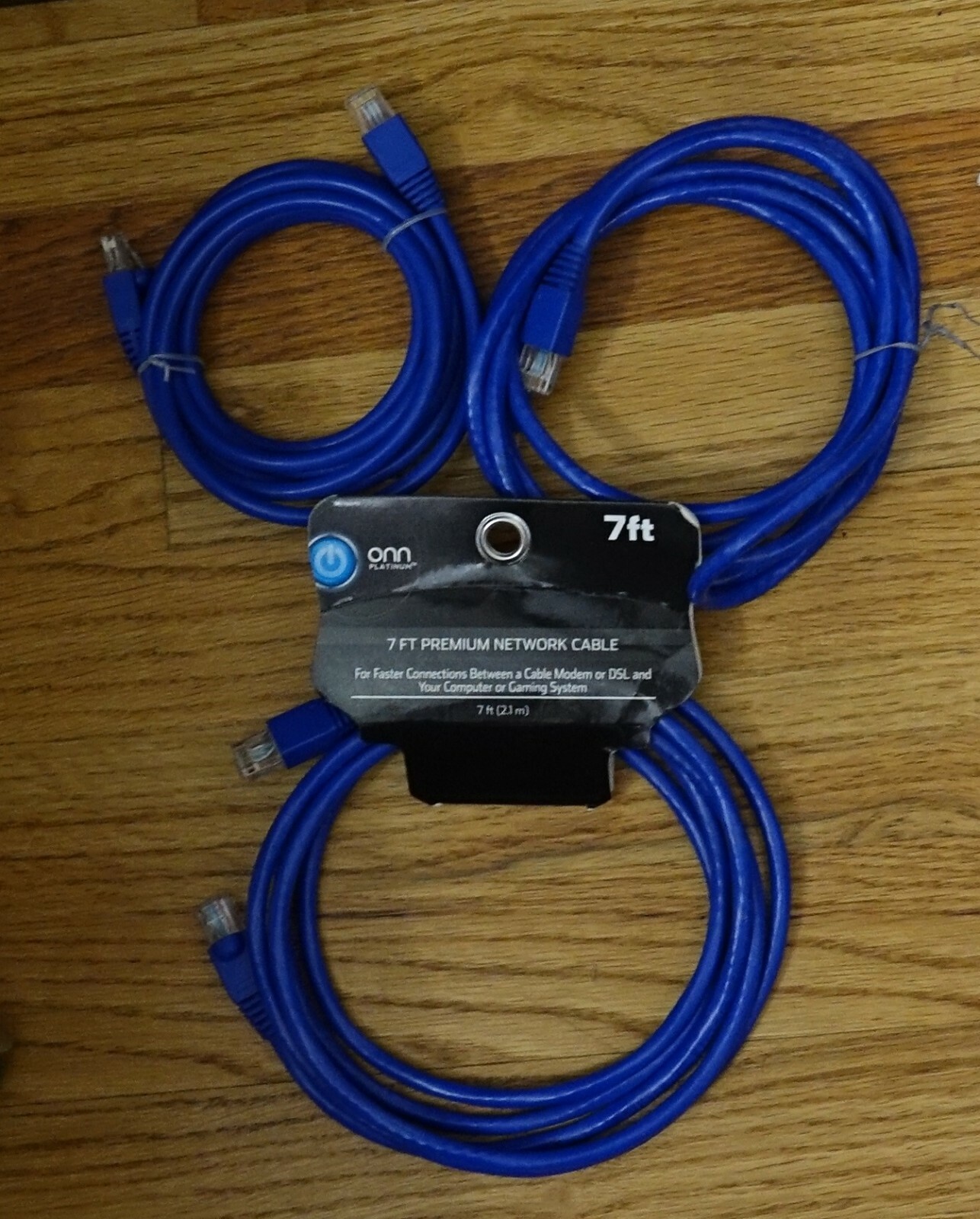LOT OF 3 Onn ONA11H0086 blue 7' Premium Network Cables | eBay