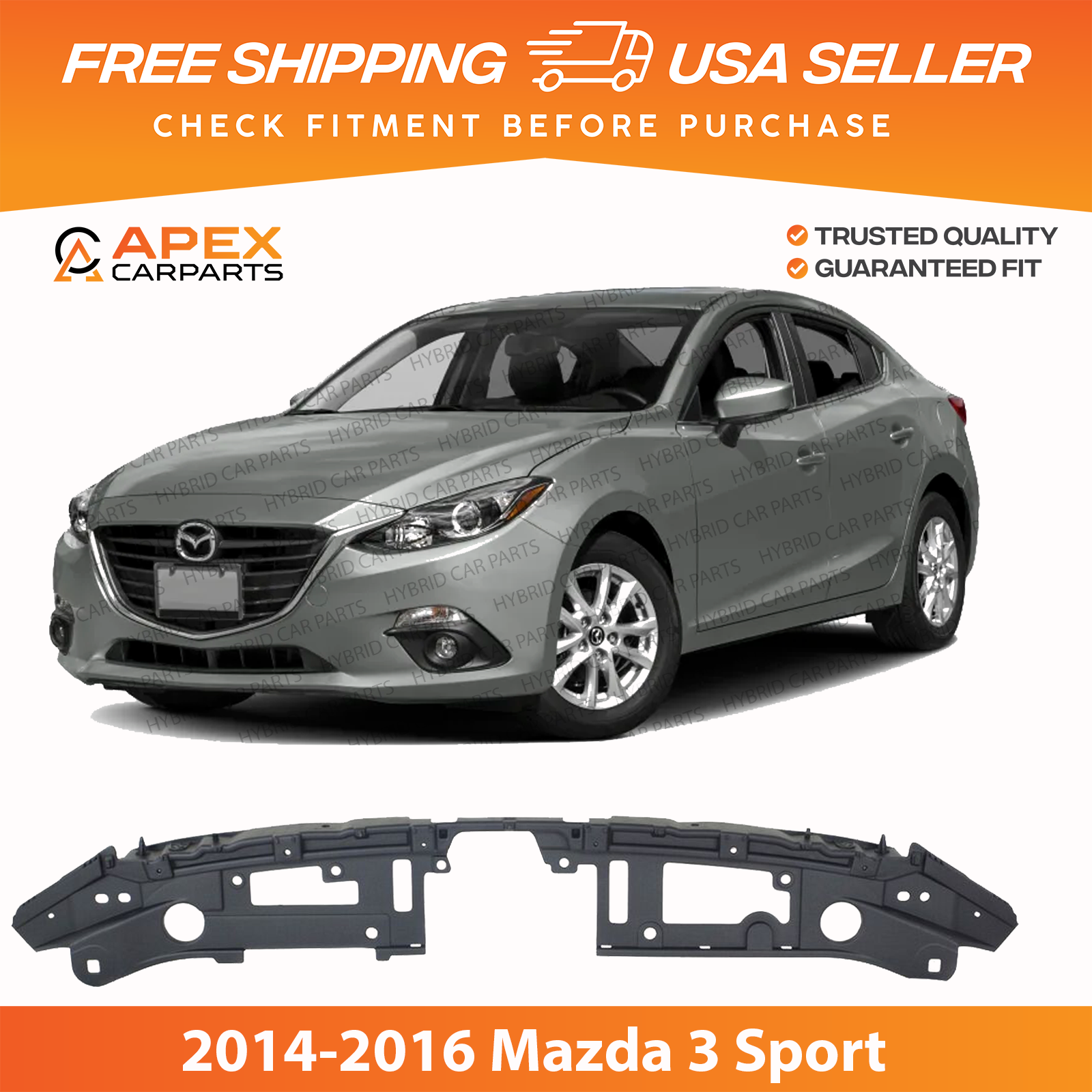 New Front Center Grille Bracket for 2014-2016 Mazda 3 Sport MA1207102 ...
