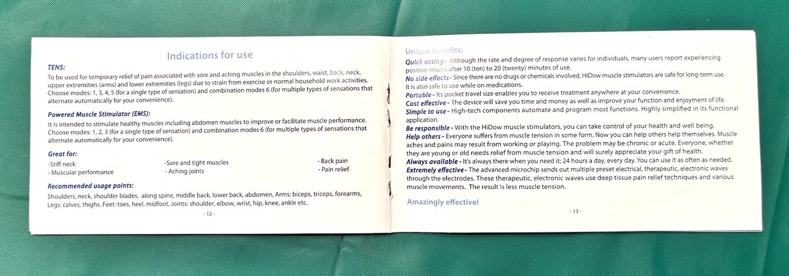 NEW Hi-Dow AcuXP iSmart Micro Physical Therapy Tens Unit Massager HiDow ...