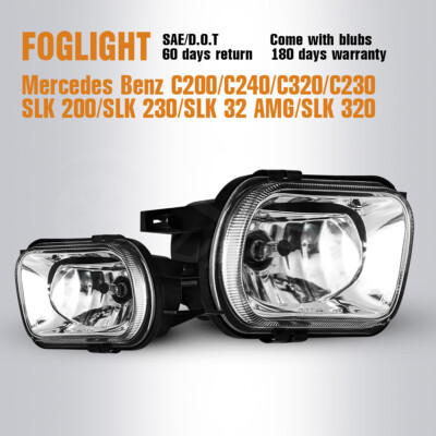 For 02-07 Mercedes Benz W203 C-Class Fog Lights Assembly Clear Lens ...