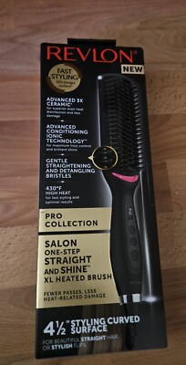 Revlon One-Step Straight And Shine XL Heated Brush - Black | eBay