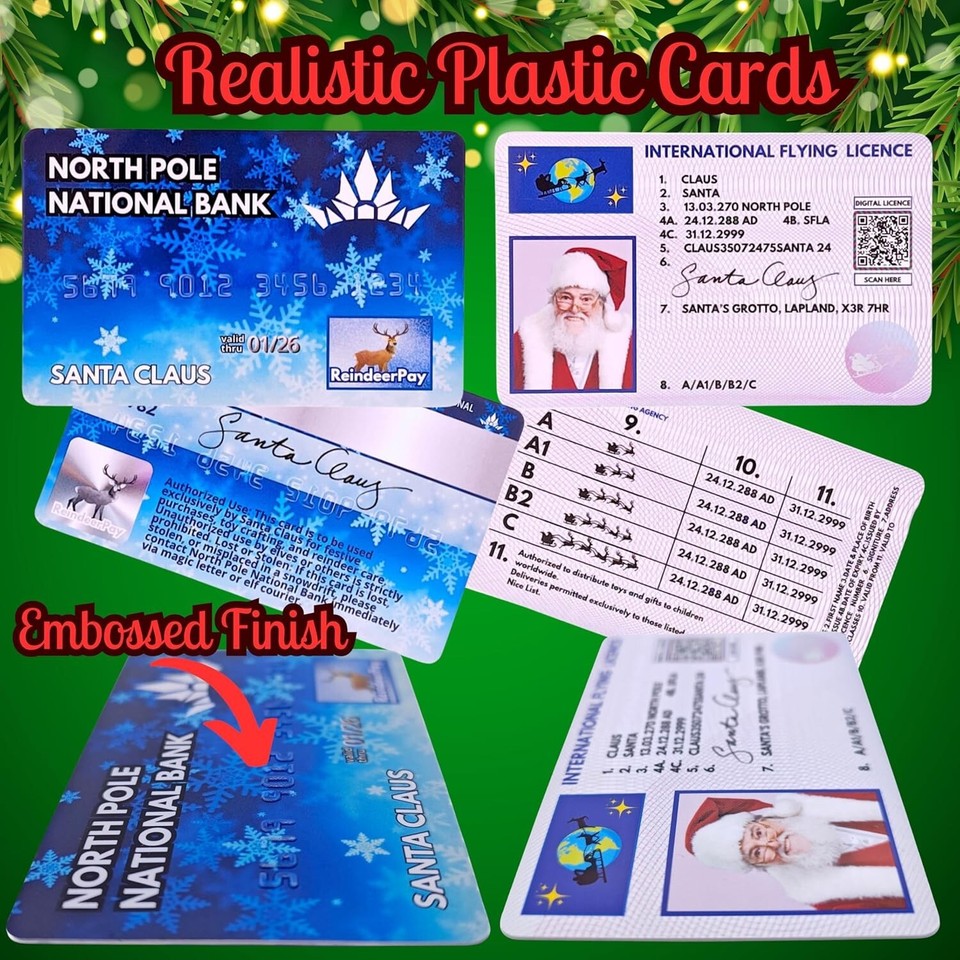 Santa's Lost Wallet Kit – Inc. Actual Wallet - Bank Card, Sleigh Flying ...
