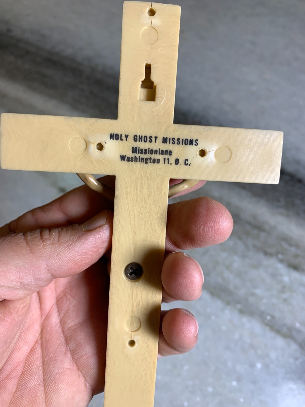 Vintage Plastic Tan Beige Light Lightweight Lite Cross Crucifix Jesus ...