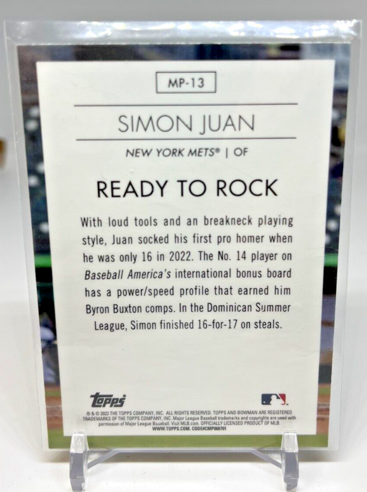 SIMON JUAN 2023 Topps Bowman Modern Prospects #MP-13 Ready to Rock NEW ...