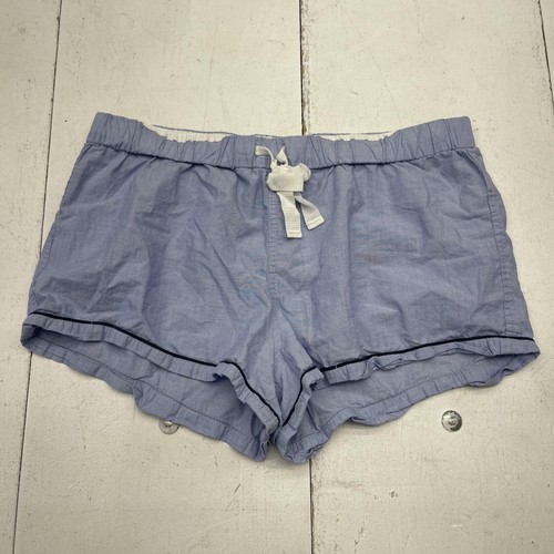J Crew Shorts Womens Medium Light Blue Cotton Drawstring Pajama Lounge ...