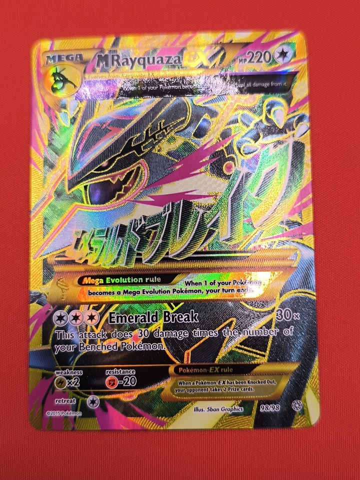 Mega M Rayquaza EX 98/98 Ancient Origins Full Art Secret Rare Gold ...