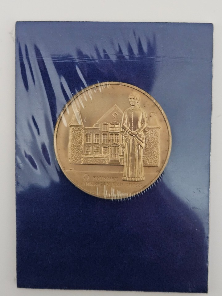 1971 Franklin Mint Clara Barton 150th Anniversary Sterling Silver Coin ...