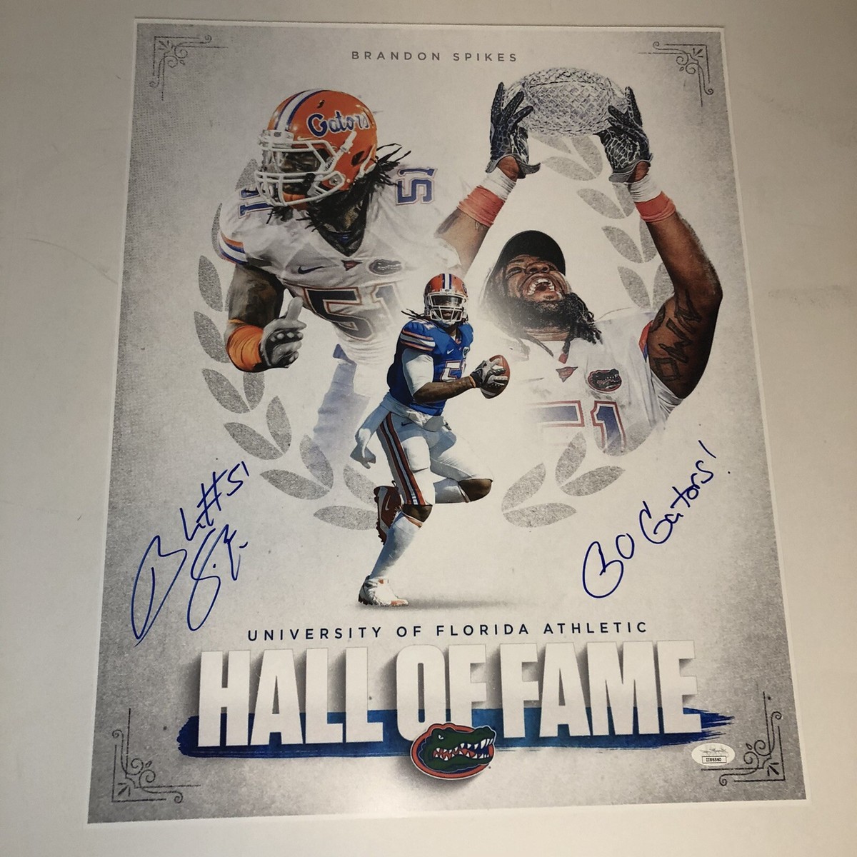 Brandon Spikes autographed signed Florida Gators 16x20 photo JSA COA