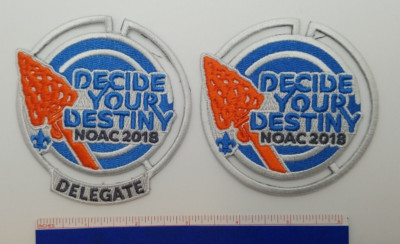 OA 2018 NOAC Decide Your Destiny - SET 1 Delegate Patch & 1 Regular NEW ...
