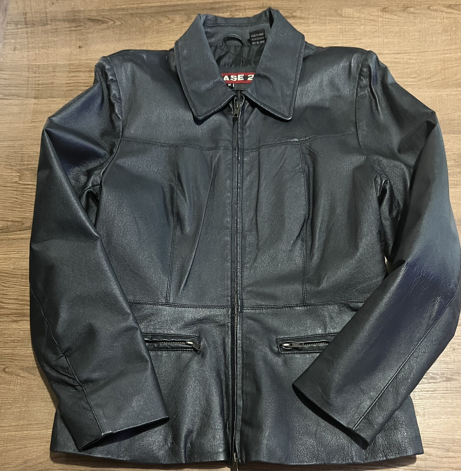 Vintage genuine leather fitted jacket size medium by … - Gem