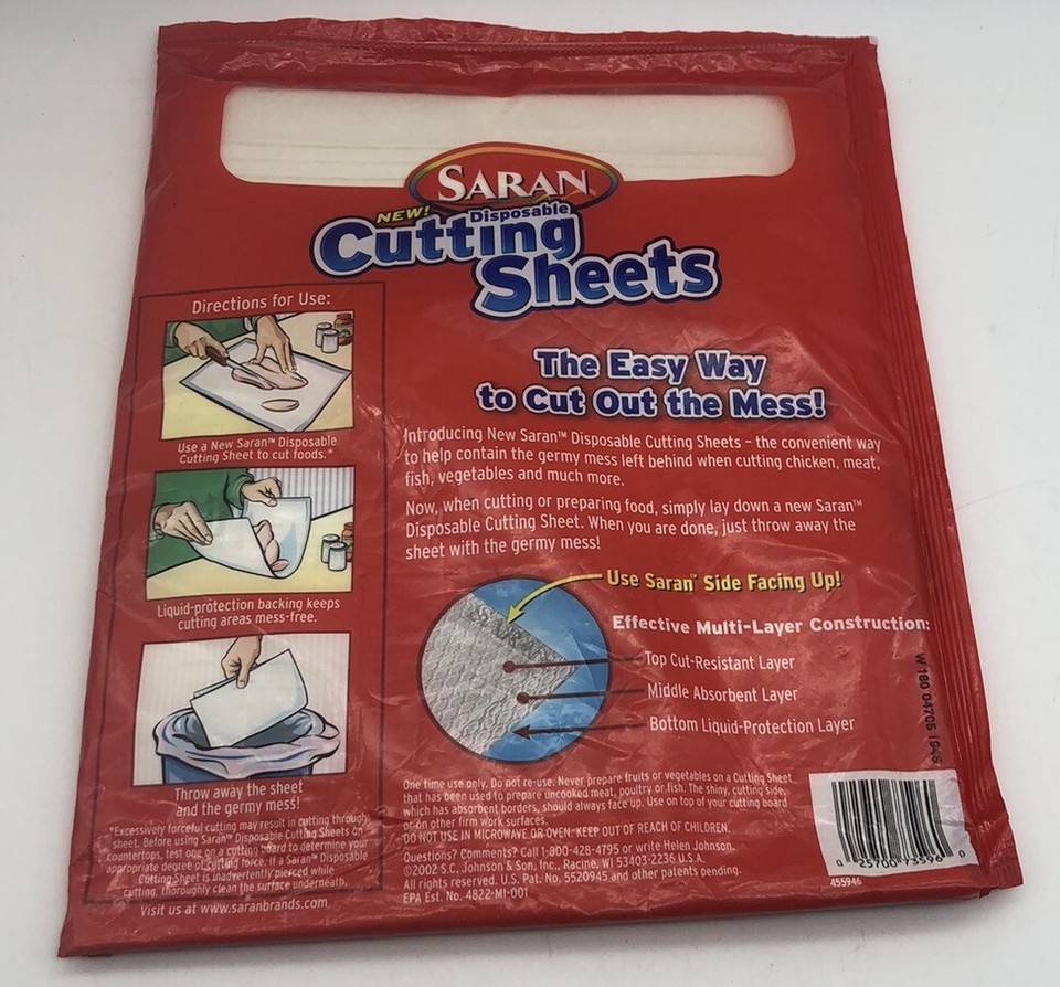 Saran Disposable Cutting Sheets 9.68" X 11.75" Open Package 19 Sheets ...