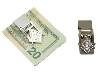 Masonic Money Clip, Square and Compass MASON FREEMASON Stainless Steel ...