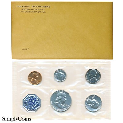 1962 Proof Set Silver Coins US Mint Coin Lot Original Envelope COA MQ ...