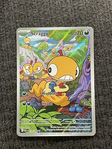 Pokemon TCG Scraggy 138/086 White Flare Illustration Rare Card NM/LP | eBay