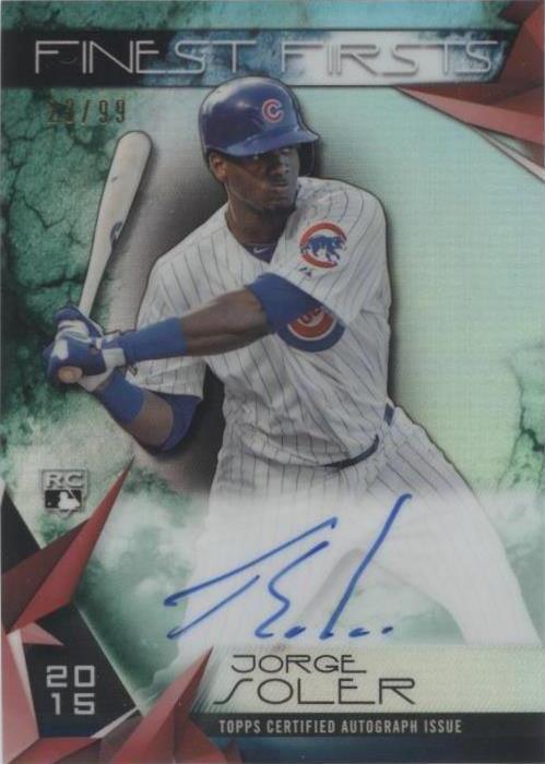 2015 Topps Finest - Firsts Autographs Jorge Soler #FFA-JS Green ...