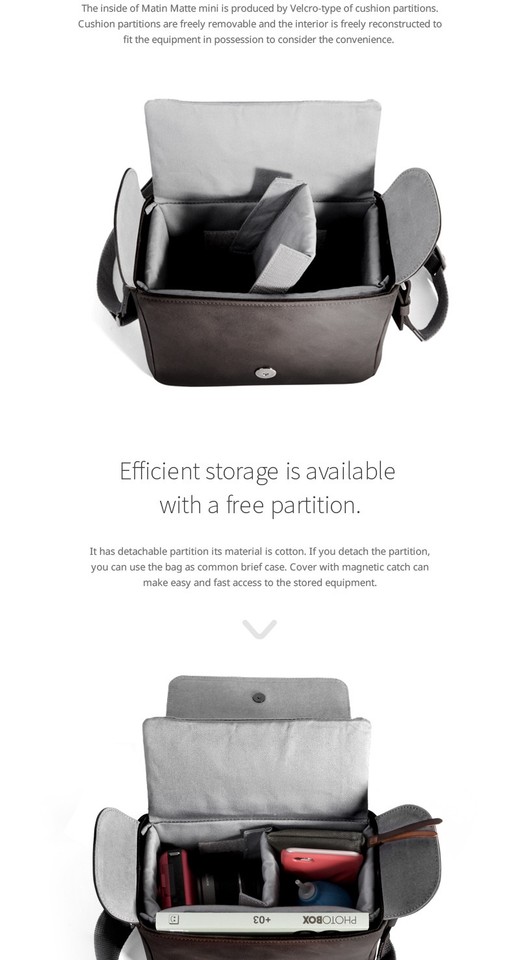 Matin Matte mini Camera bag DARK GREY Camera Shoulder bag Case Genuine ...