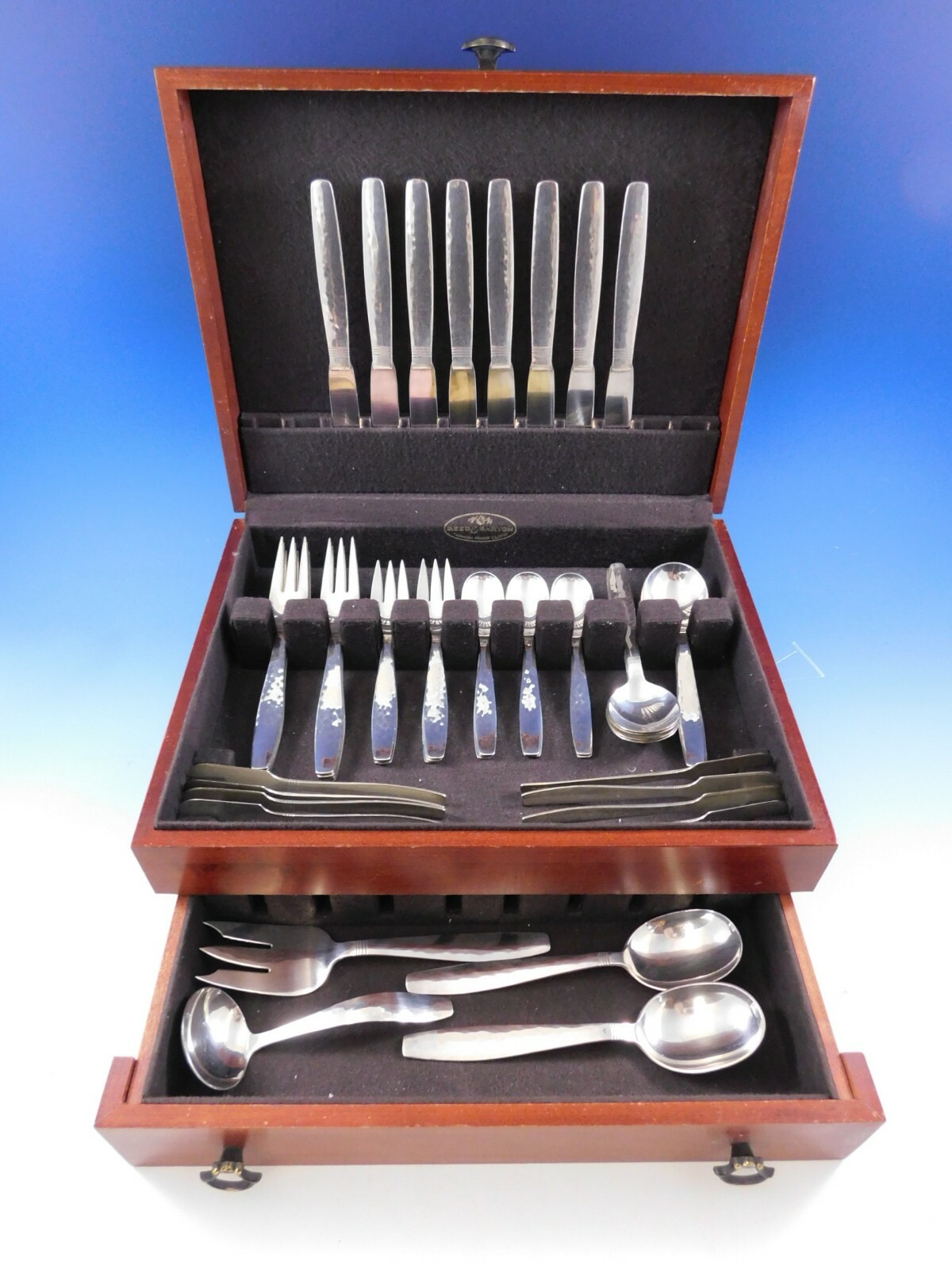 Swedish Modern by Allan Adler Sterling Silver Flatware Set Hand Wrought ...