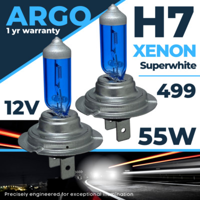 H7 55w Xenon White Headlight Bulbs Super 6500k Lamp Light Effect HID ...