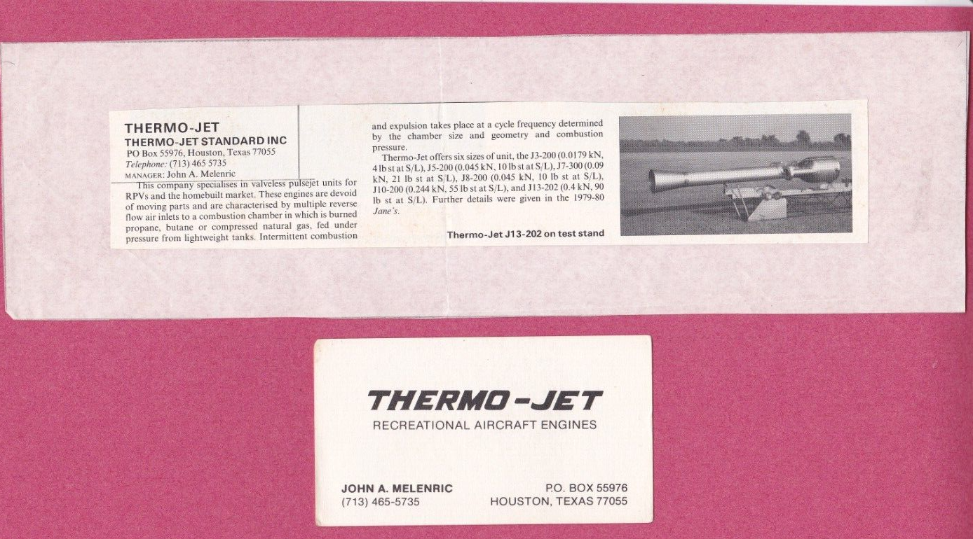 VTG Thermo-Jet Pulse Jet Engine Inventor Documentation & Information ...