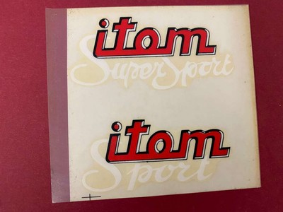 Pair Decals To Dry Stickers Logos Itom Super Sport 48cc 2T AD770050 | eBay