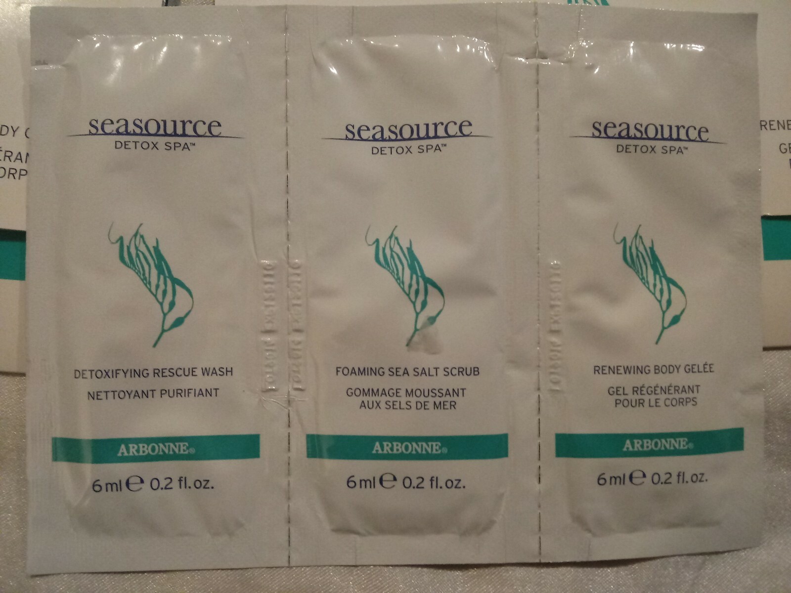 ARBONNE SEASOURCE DETOX SPA PACKETS LOT OF 6 SETS TRAVEL SIZE | eBay