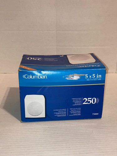 Columbian 250 count White 5x5 CD DVD cover slips 73009 | eBay