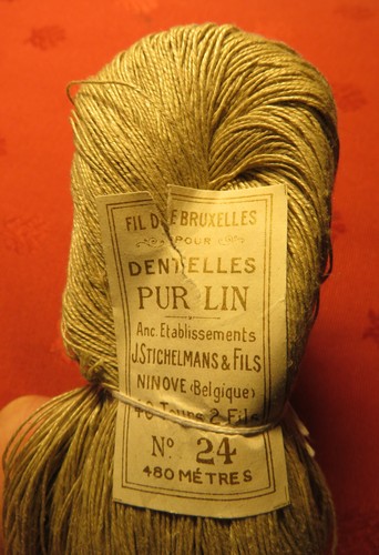 FIL de LIN ÉCRU N°24 pour DENTELLE FIL de BRUXELLES 480 m - MERCERIE ...