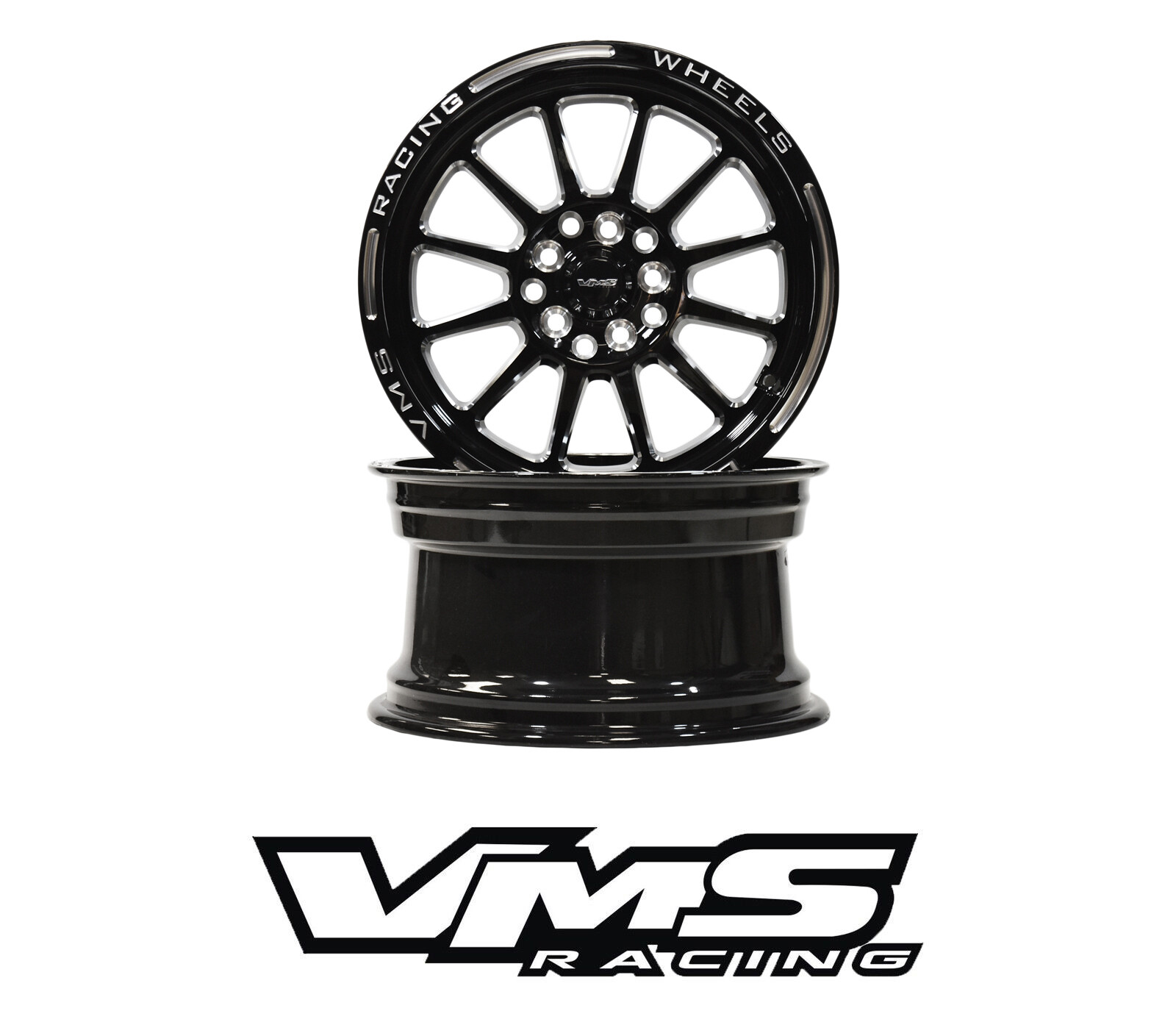 4 15X8 VMS RACING BLACKHAWK RACE DRAG RIMS WHEELS 5X100 / 5X114.3 ET20 ...