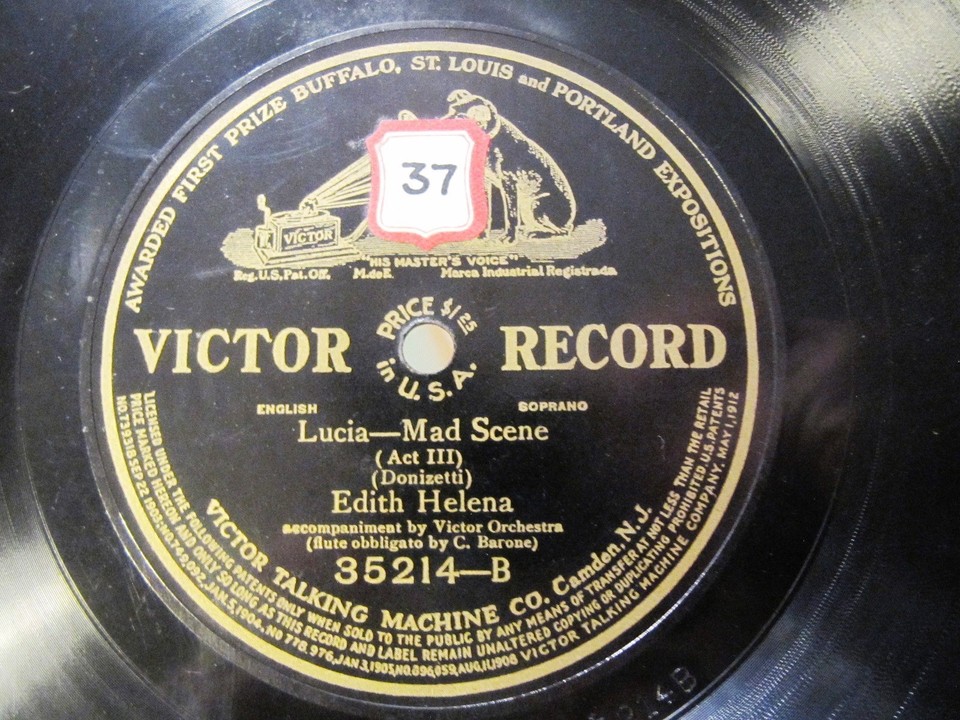 High Eb 1908 EDITH HELENA Trovatore Tacea la Notte/ Lucia Mad Scene ...