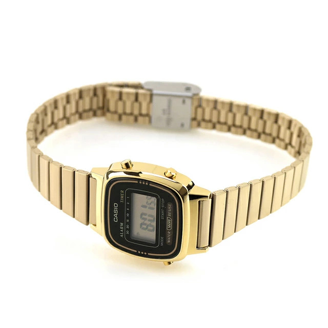 CASIO Classic LA670WGA-1DF Vintage Digital Black Gold Steel Women's ...