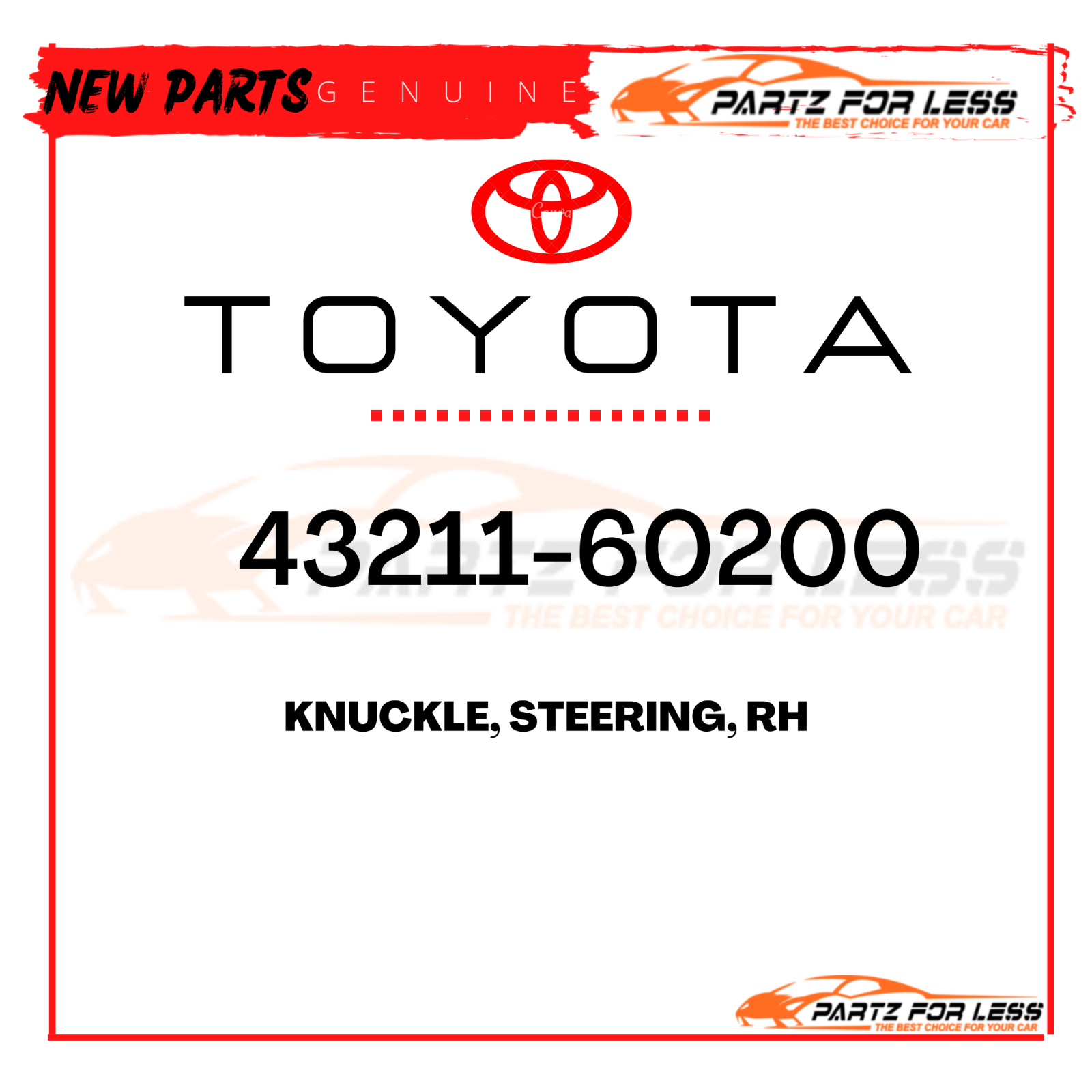 43211-60200 TOYOTA GENUINE KNUCKLE, STEERING, RH 4321160200 NEW OEM | eBay