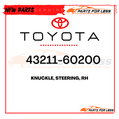 43211-60200 TOYOTA GENUINE KNUCKLE, STEERING, RH 4321160200 NEW OEM | eBay